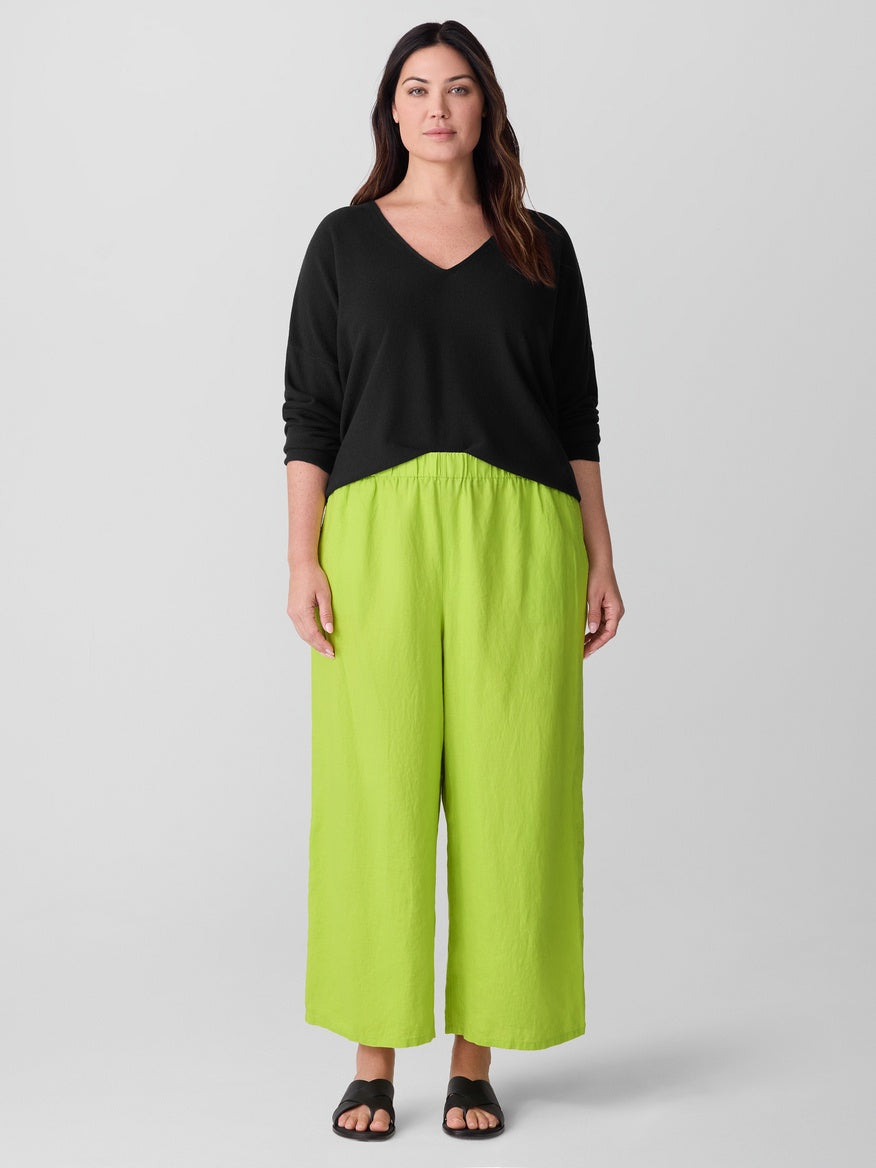 Eileen Fisher Organic Linen WIde Leg Pant-Chartreuse – In Full Swing