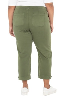 Liverpool Utility Crop with Tab Hem-Forest Shade – In Full Swing